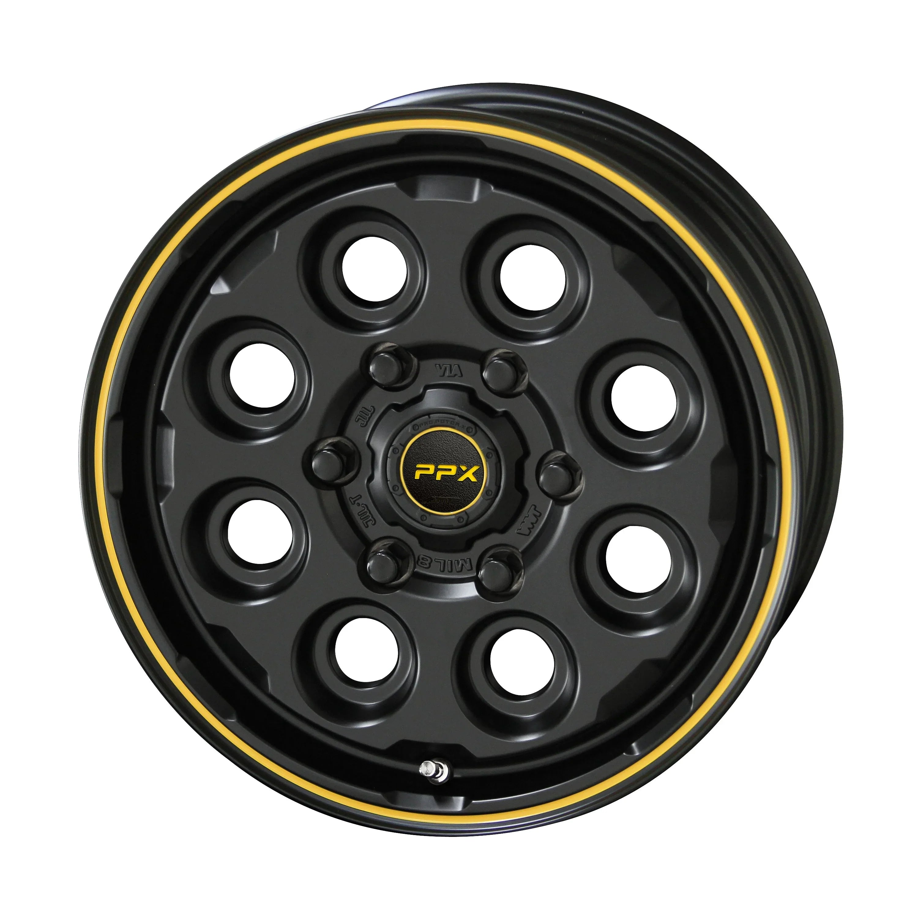 AME PPX MIL-8 Alloy Wheel 16x6.0 ET40 4x100 Black/Yellow